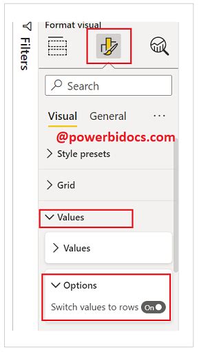 Show Values On Rows For Matrix Visual Power BI Docs
