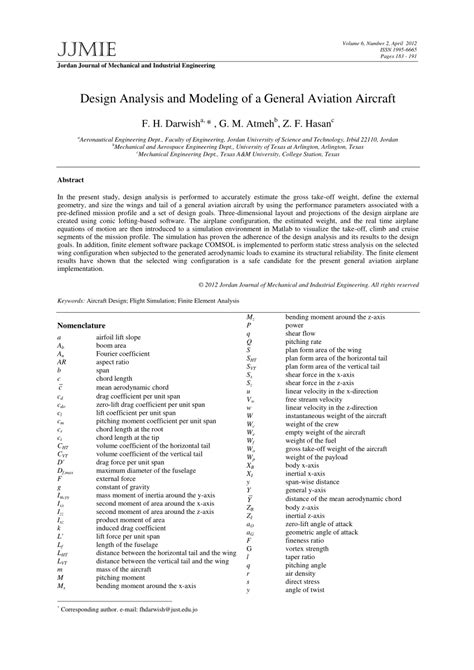 PDF Design Analysis And Modeling Of A General Aviation Aircraft