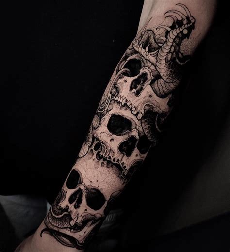 Tattoo Skull Arm Skull Sleeve Tattoos For Guys Skull Forearm Tattoo