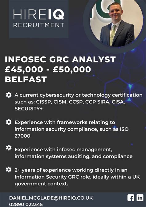 Daniel Mcglade On Linkedin Infosec Belfast Cybersecurity Grc Hiring