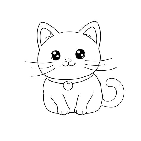 아이들을 위한 귀여운 고양이 컬러링 페이지 프리미엄 벡터