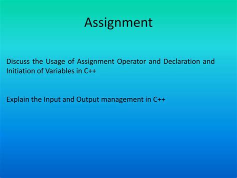 Object Oriented Programming 10 Variables Input And Output Ppt