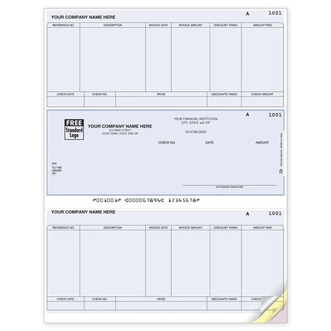 Custom Laser Middle Accounts Payable Check 3 Ply Triplicate 2 Color