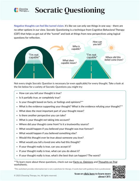 Free Socratic Questioning Worksheet Printable Pdf