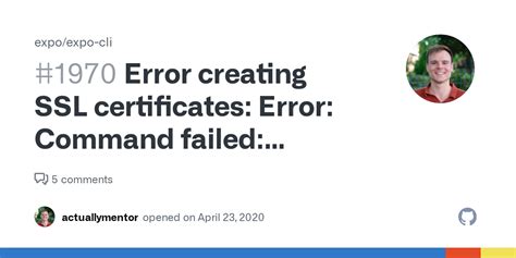 Error Creating Ssl Certificates Error Command Failed Openssl