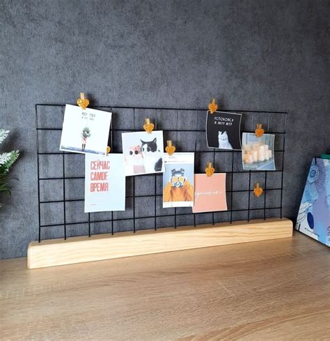 Black Wire Memo Board Modern Table Grid Decor For Office Organization Creative Photo Hanger