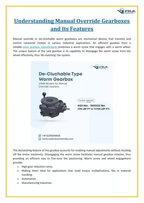 PPT What Are Manual Override Gearboxes And Its Features PowerPoint Presentation ID 12448475