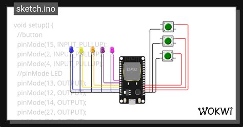 ใบงานที่ 4 การเขียนโปรแกรมใช้งานพอร์ตอินพุตเบื้องต้น Wokwi Esp32