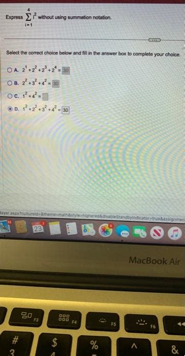 Solved Express ∑i14i2 Without Using Summation Notation