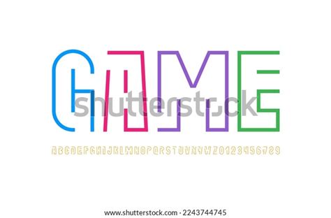 Digital Font Alphabet Segment Multi Colored Stock Vector Royalty Free 2243744745 Shutterstock
