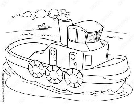 Coloring Boat Tugboat Preschool Sink Float Tug Printable Boats