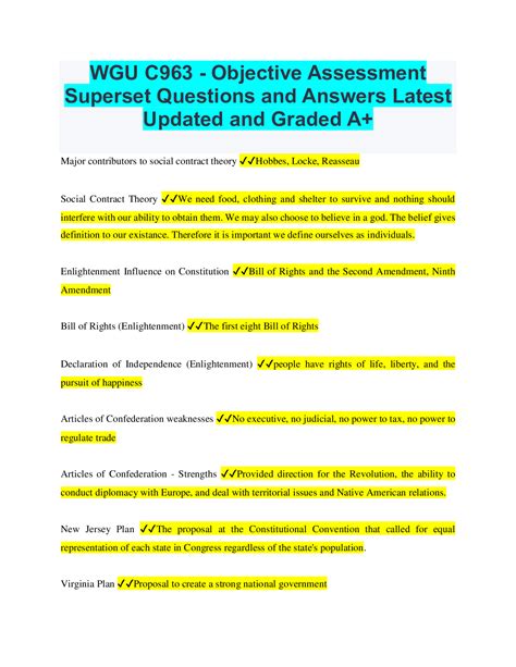 Wgu C963 Objective Assessment Superset Questions And Answers Latest