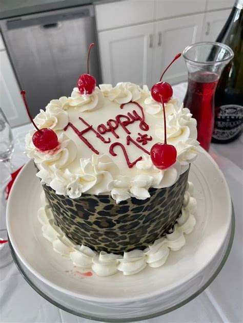 Cheetah Print Birthday Cake 21st Birthday Leopard Theme