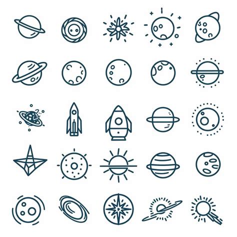 Premium Vector Spacelineiconsetastronomycollectionvector