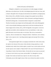Critical Reflection Paper Gender And Sexuality In The Bachelorette Although Sex And Gender