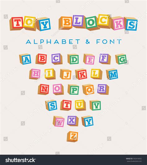 Alphabet Blocks Font DJ Basic Block Font Is Great For Kids, School,