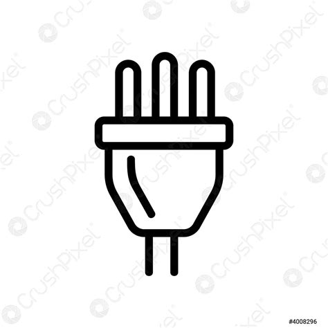 Electric Socket Connector Icon Vector Isolated Contour Symbol Illustration Stock Vector