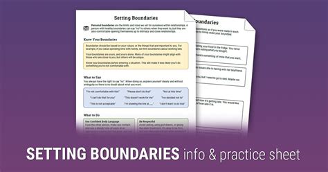 Setting Boundaries Info And Practice Worksheet Therapist Aid Setting Boundaries Therapy