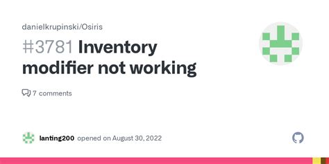 Inventory Modifier Not Working · Issue 3781 · Danielkrupinskiosiris
