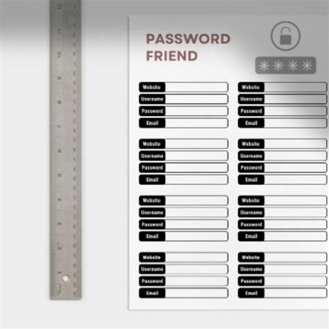 Password Template Simple Password Log Password Keeper Password Organizer Password Printable