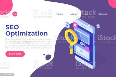 웹 Seo 최적화 그림 개념 Isometric입니다 방문 페이지 템플릿입니다 웹 배너 웹 페이지 배너 프레 젠 테이 션 소셜 미디어 문서 카드 포스터에 대 한 스티커 소셜