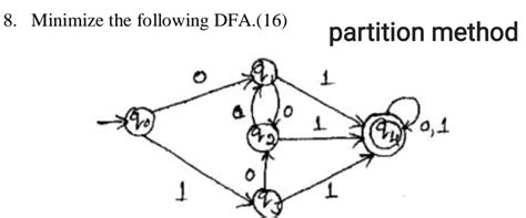8 minimize the following dfa 16 partition method
