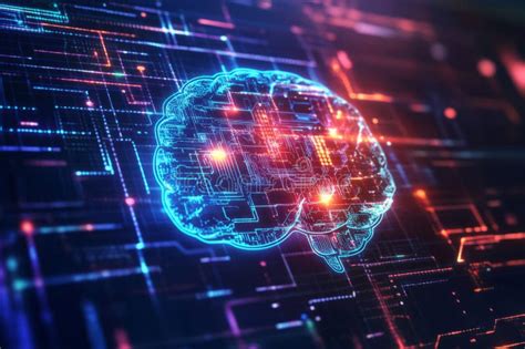 A Futuristic Cybernetic Interface Displaying Ai Generated Holographic Data Streams Glowing