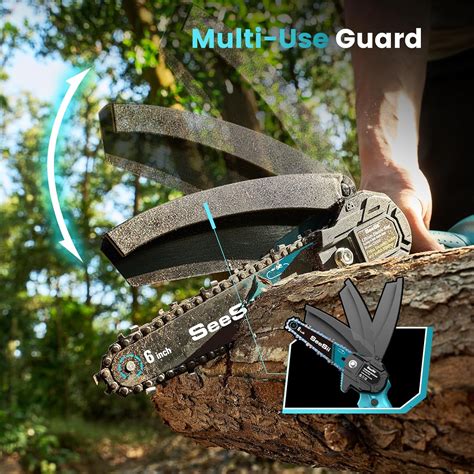 Seesii Mini Chainsaw Cordless 6 Inch Handheld Electric Power Chain Saw