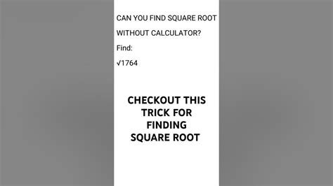 How to find square root without using calculator - YouTube