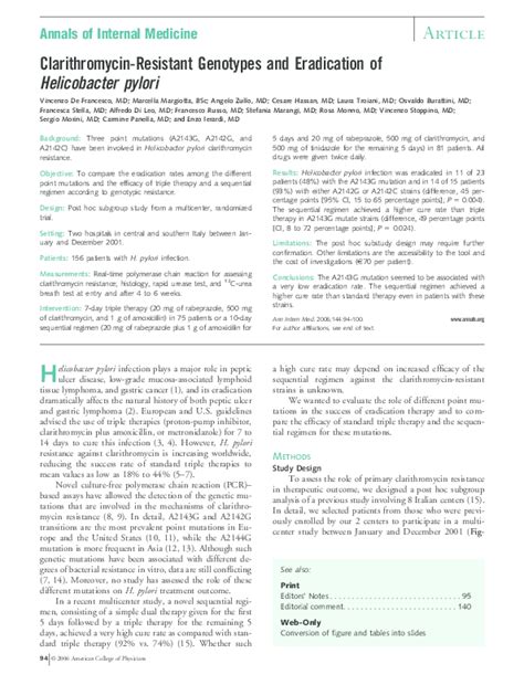 Pdf Clinical Evaluation Of A Real Time Pcr Assay For Simultaneous Detection Of Helicobacter