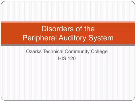 Disorders Of The Peripheral Auditory System Pptx