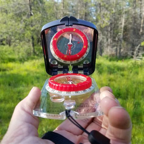 Mirrored Sight Compass With Declination Adjustment And Clinometer