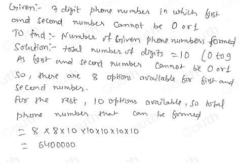 solved 9 how many 7 digit phone numbers can be formed if the first and second numbers cannot