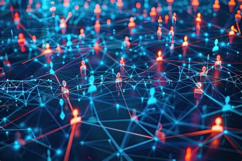 Digital Network Of Interconnected People On Computer Screen Premium Ai Generated Image