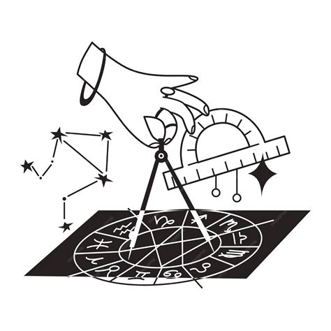 Premium Vector Astrology Composition Drawing Up A Horoscope By Date