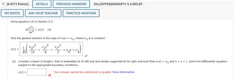 Solved Solve Equation 4 In Section 5 2 EIdx4d4y W X Find Chegg Com