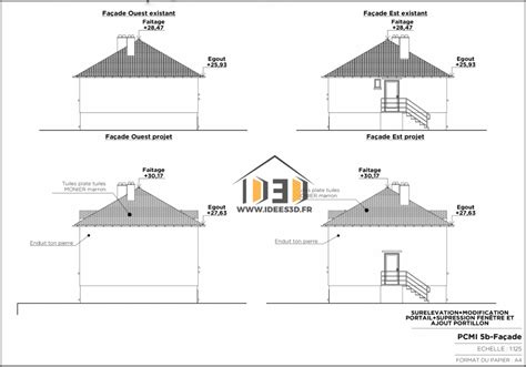 Plan De Façade Et Toiture Pcmi 05 Ou Dp4 De 0 à 149 M2 Idées 3d