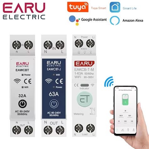 € 18 42 Tuya Wifi Smart Circuit Breaker With Power Metering 1p N 1a 63a Smartlife Ee