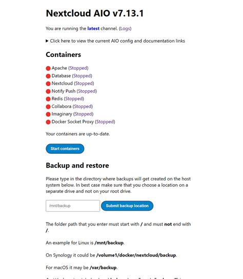Nextcloud AIO containers don t start containers ℹ Support Nextcloud community