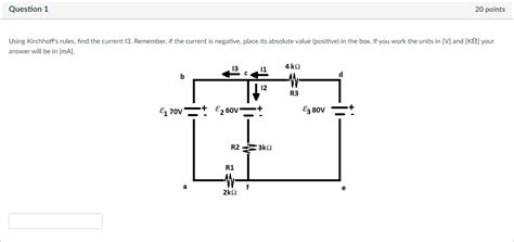 Solved Using Kirchhoff S Rules Find The Current I Chegg