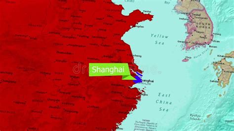 Highlight The Important City Of Shanghai In The Map Of China Stock Footage Video Of Downtown