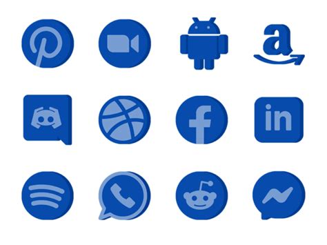 Blue App Icon Set Free Flat Icons