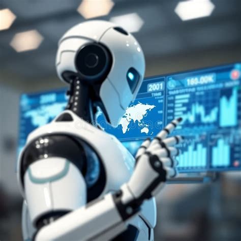 ai powered robots in cyber operations stock image image of light