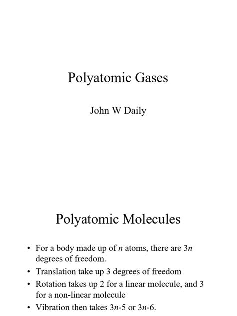 Understanding Polyatomic Gas Properties Pdf