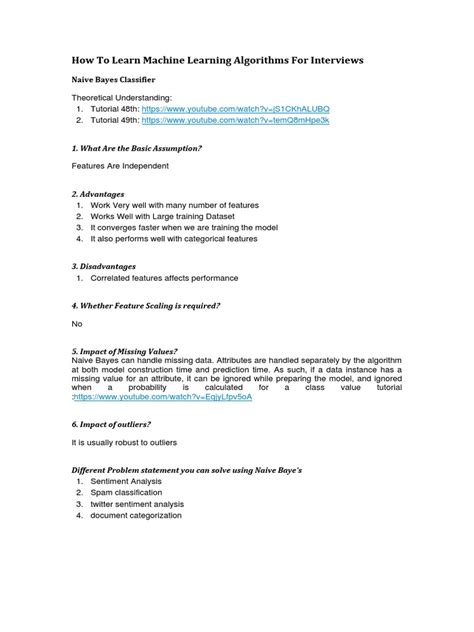 How To Learn Machine Learning Algorithms For Interviews Pdf Regression Analysis