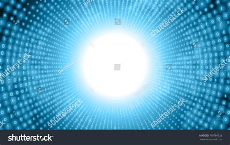 Binary Big Data Stream Visualization Blue Stock Vector Royalty Free
