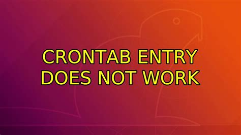 Ubuntu Crontab Entry Does Not Work Youtube