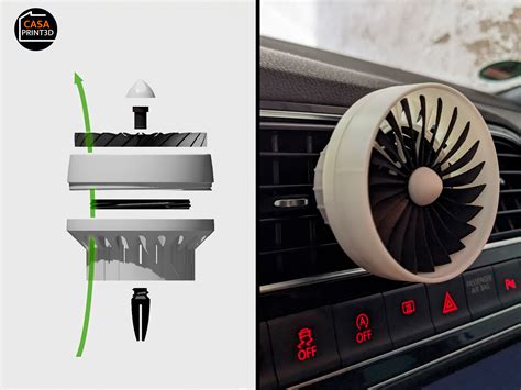 Turbofan Aroma Diffuser Car Vent Mini Jet Engine By Casaprint3d