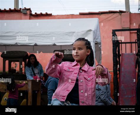 La Paz Bolivia September 10 2022 A Bolivian Girl Dress In Pink Is