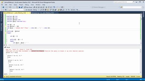 Figuring Out Limitations Of Sql Server Derived Tables Youtube